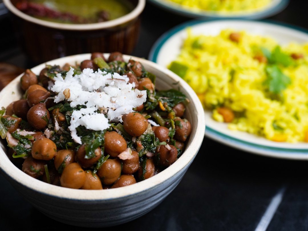 Kadle usli - Salade tiède de pois chiche aux herbes